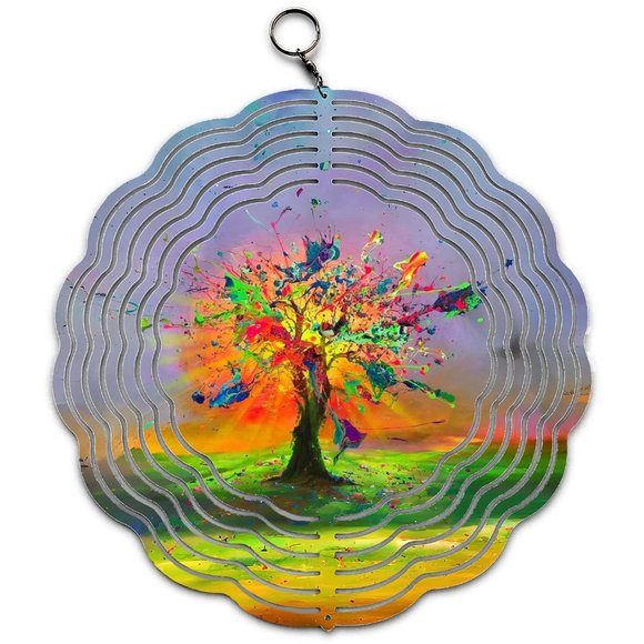 Design | Art Paint Splash Tree Design Wind Spinner | Poshmark